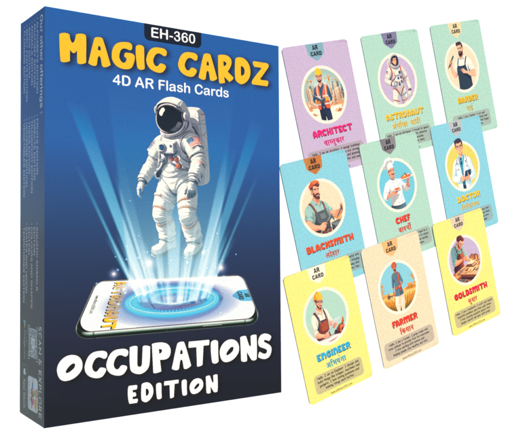4D Occupations Augmented Reality (AR) Flash Cards – AR kids Magic Cardz